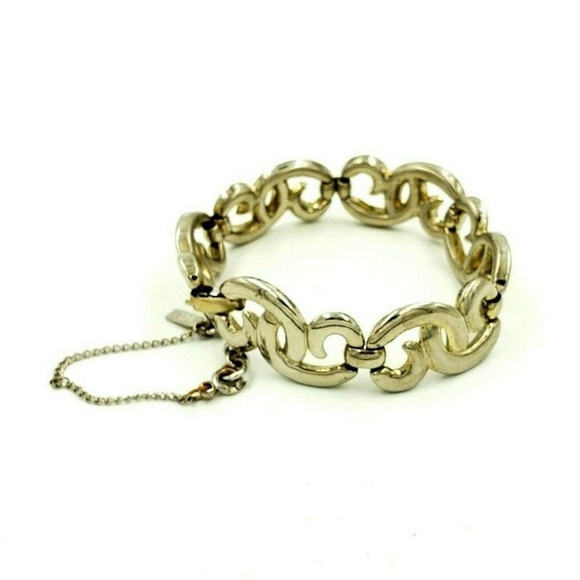 Monet | Jewelry | Vintage Monet Silver Tone Curly Q Link Bracelet ...